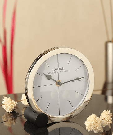 Langston Silver Table Clock