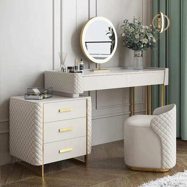 ISAK Wide Vanity with Mirror Vanity | Wooden dressing table design wit