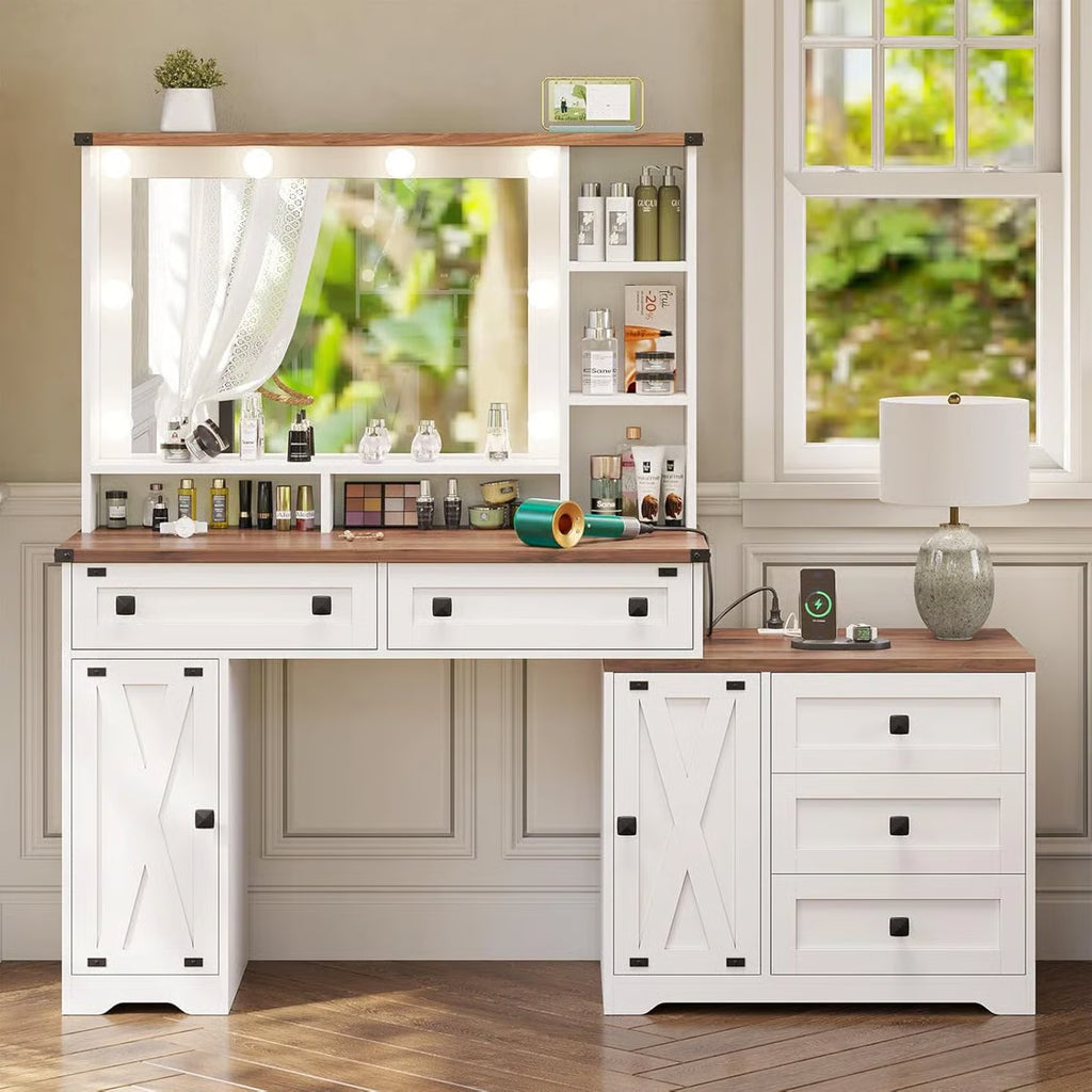hollywood vanity table set