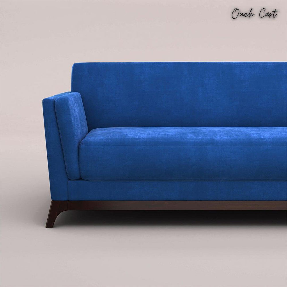 BRUNO 3 SEATER SOFA (VELVET, ROYAL BLUE)
