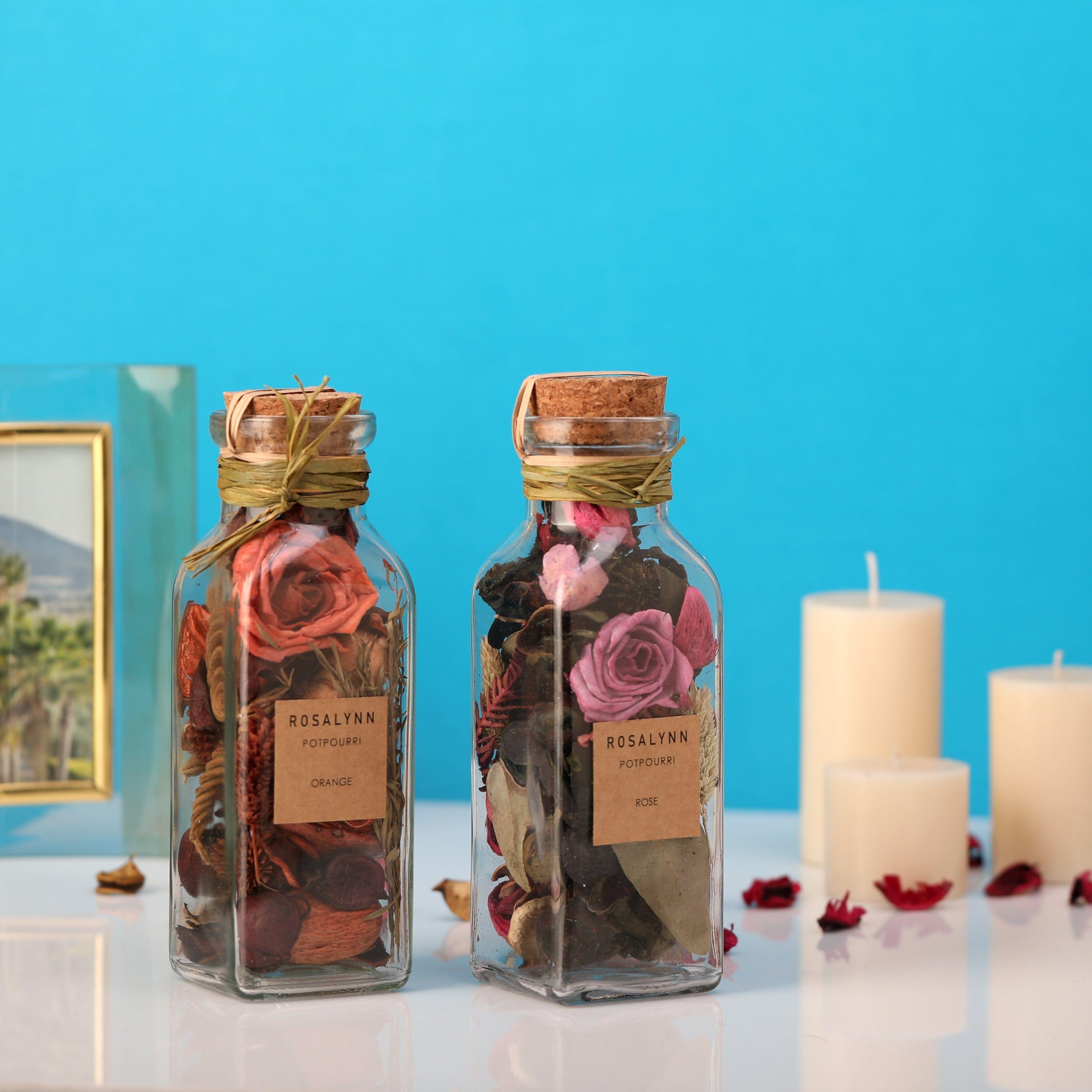 Lea Dried floral Sunset Orange & Rose Red Aromatic Potpourri Set (big)