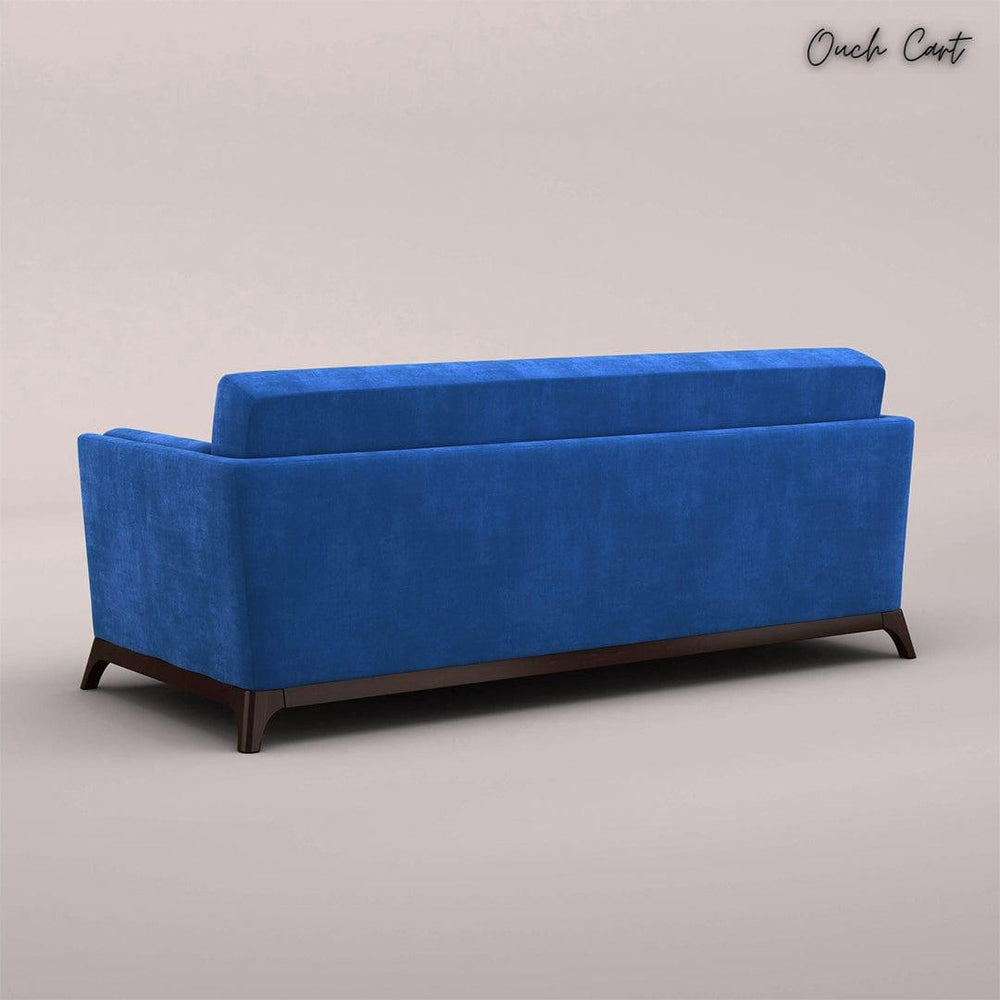 BRUNO 3 SEATER SOFA (VELVET, ROYAL BLUE)