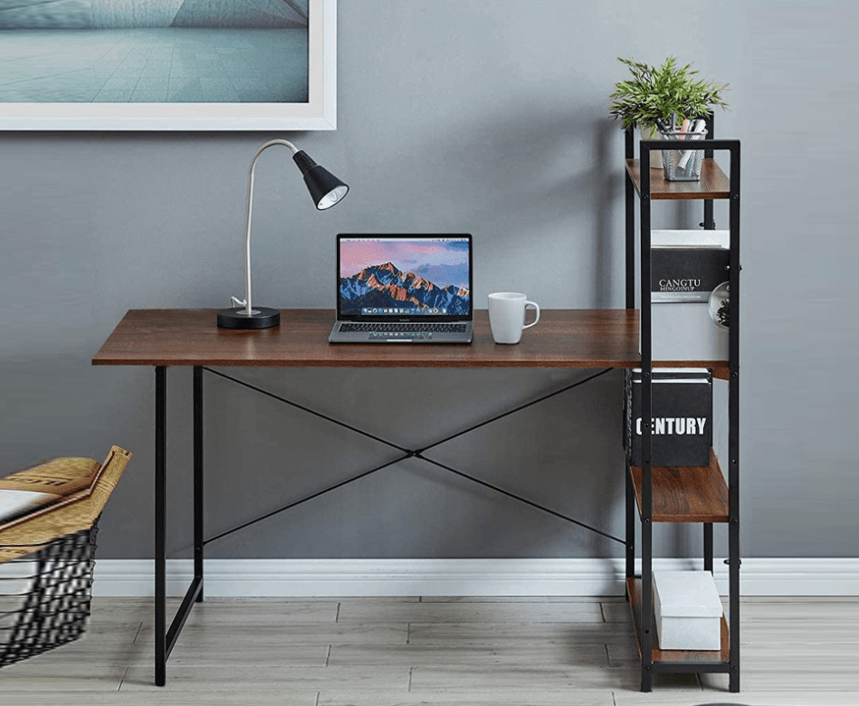 Ivan Computer Desk with four Storage Shelves