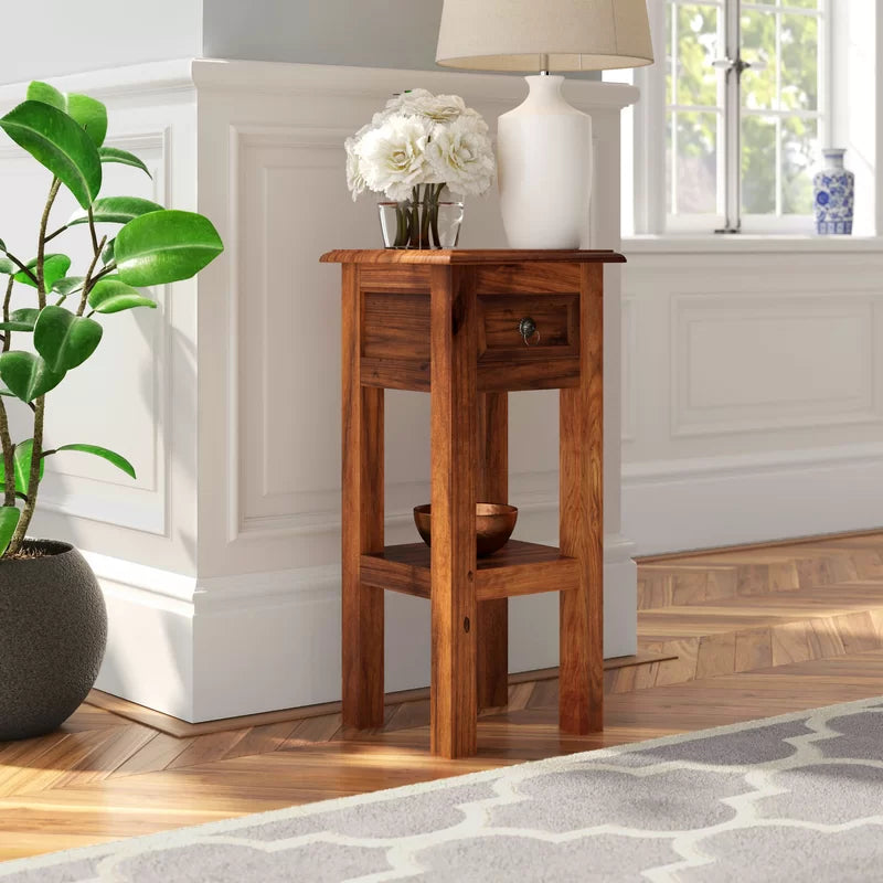 Elegant Sage Indian Plant Stand: A Touch of Tradition for Your Greener