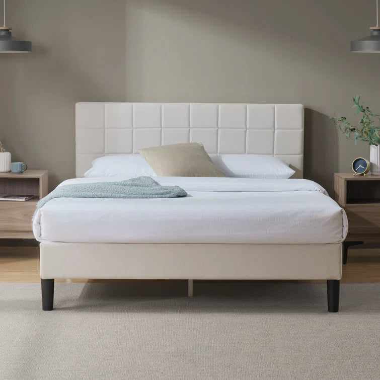 Contemporary Modern Upholstered Platform Bed