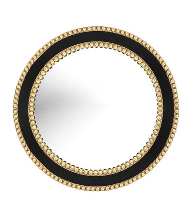 Black Aluminium Small Beaded Mirror,