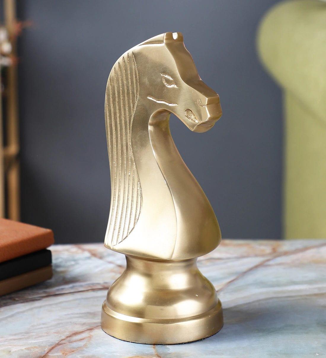 Chess Horse Gold Showpiece,