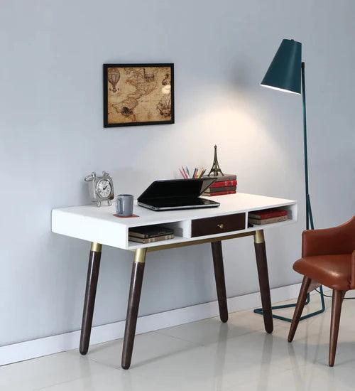 Daniela Study Table In Walnut & White Finish