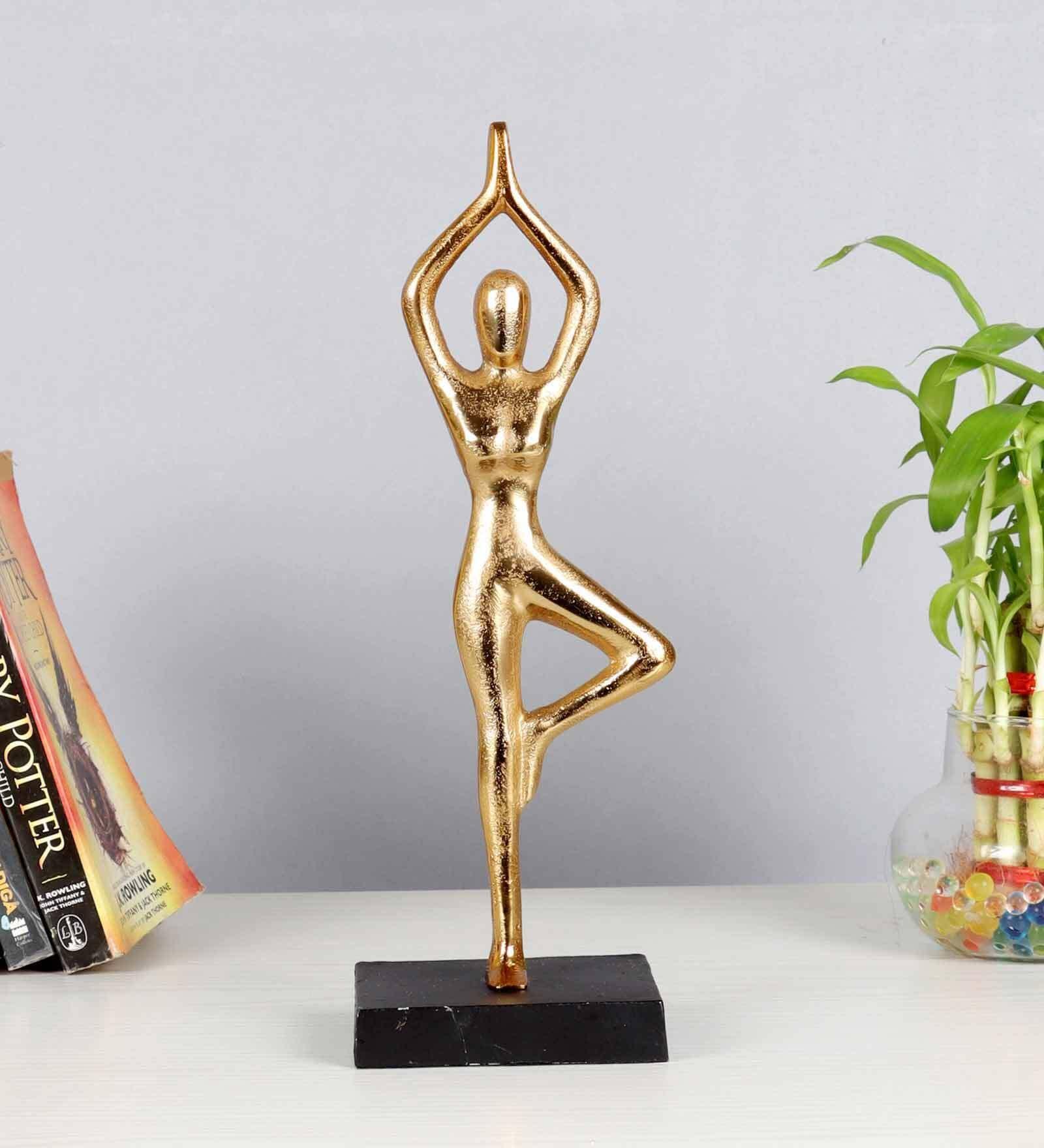 Golden Yoga Girl aluminium Table Accent,