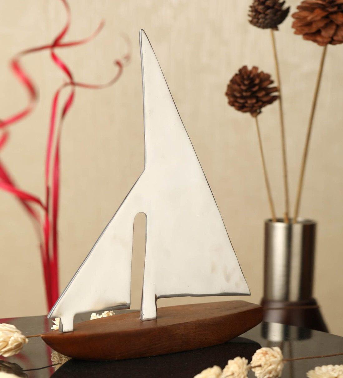 The Sail Boat Hm Wood Showpiece,
