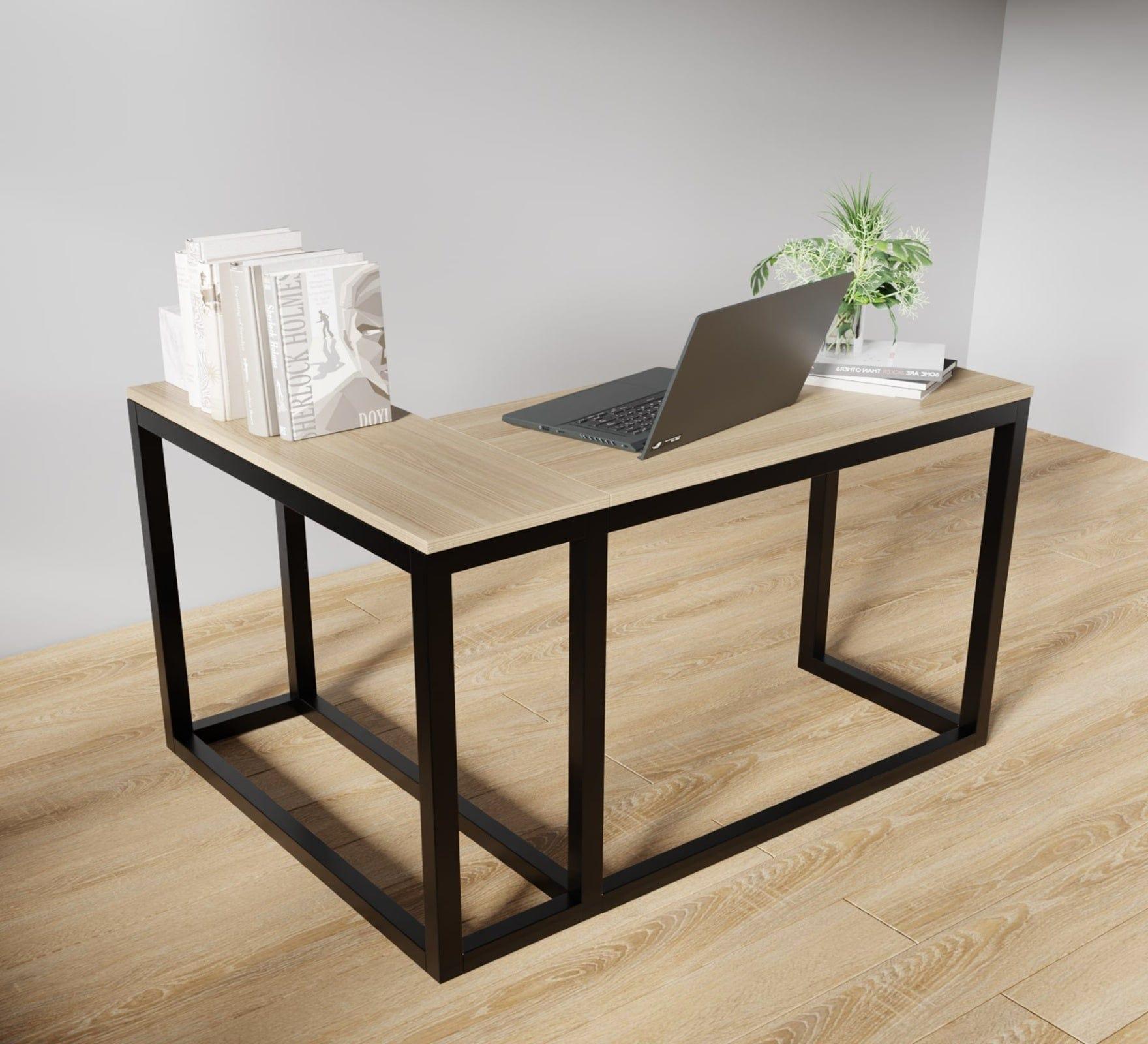 Teresa L Shaped Study Table in Brown Colour I Student Table I Home ...