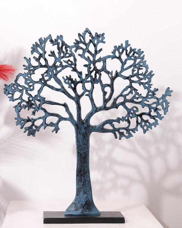 Blue Metal Tree Table Top Decorative showpiece For Home Decoration