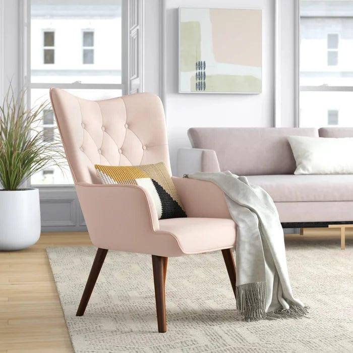 Wide Tufted Wingback Chair