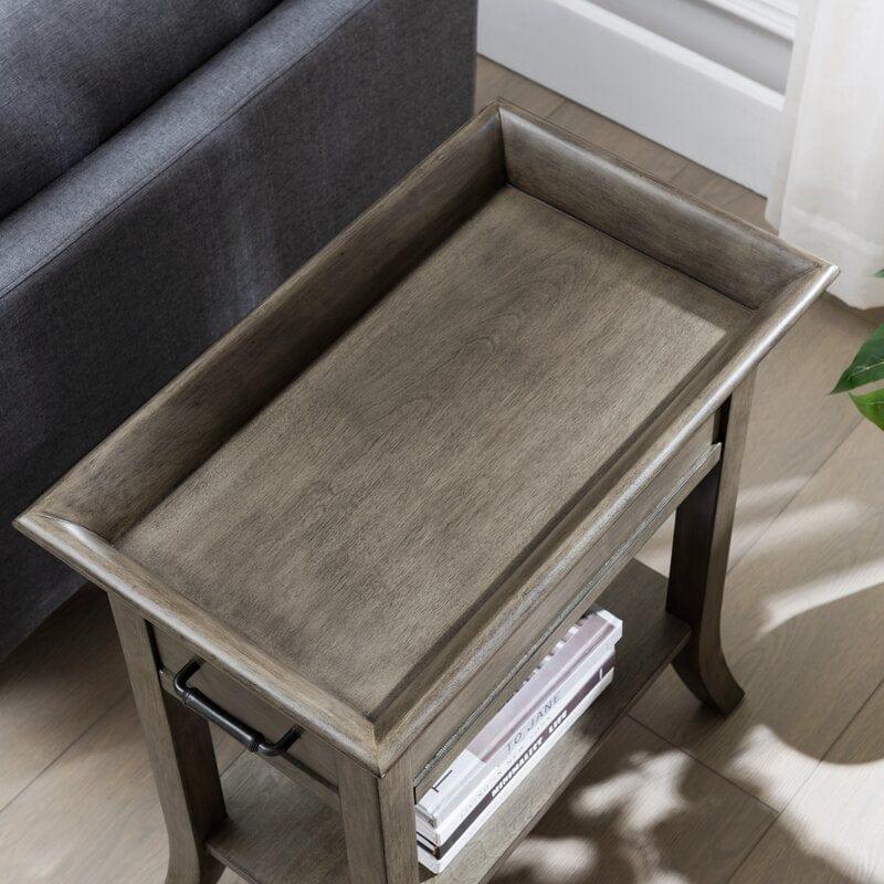 Clermont Tall Tray Top End Table with Storage